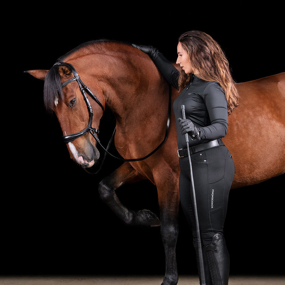 Schockemohle Equitus Theta Anatomical Special Bitless Bridle, Black/Si ...